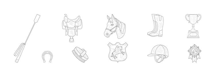 Hand drawn horse equestrian sport object Vector Image