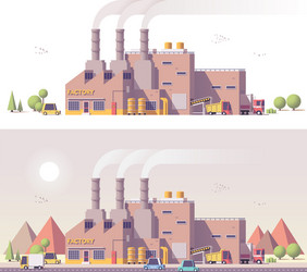 Thumbnail design with industrial factory Vector Image