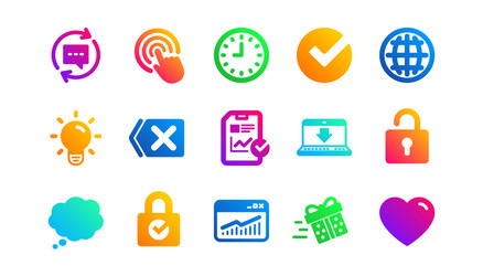 Report time and globe icons statistics light Vector Image