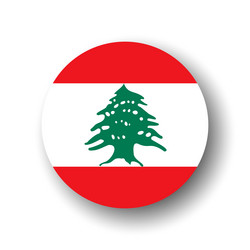Wavy flag of lebanon Royalty Free Vector Image