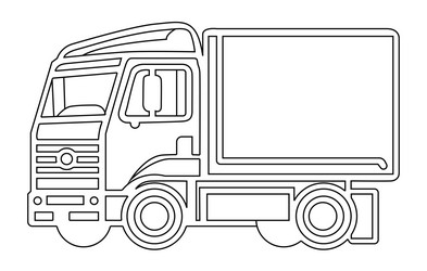 Heavy truck trailer outline Royalty Free Vector Image