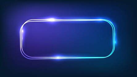 Blue and violet neon color rectangle frame Vector Image