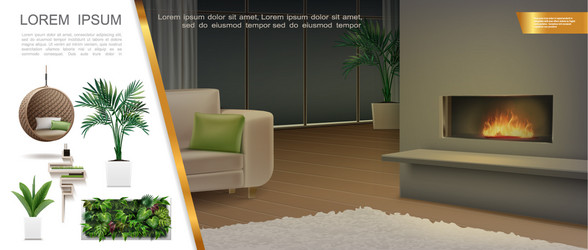 Realistic home interior template Royalty Free Vector Image