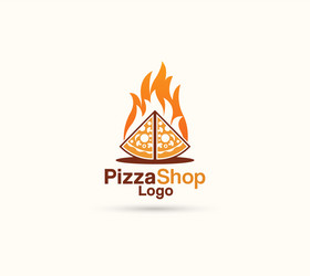 Pizza shop logo design Royalty Free Vector Image