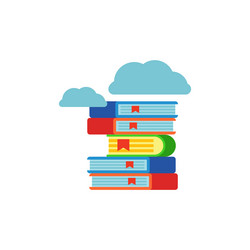 Book pile simple icon Royalty Free Vector Image
