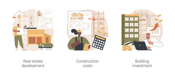 Construction project abstract concept Royalty Free Vector