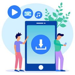 Graphic cartoon character upload image Royalty Free Vector