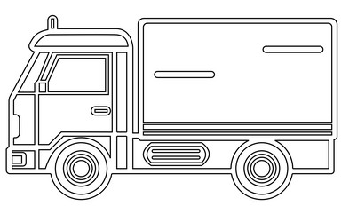Heavy truck trailer outline Royalty Free Vector Image