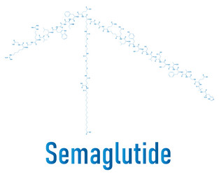 Semaglutide molecule skeletal formula Royalty Free Vector
