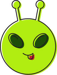 Alien emoticon icon symbol isolated on white Vector Image
