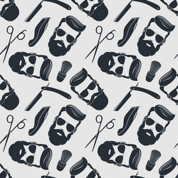 Barbershop background seamless pattern Royalty Free Vector