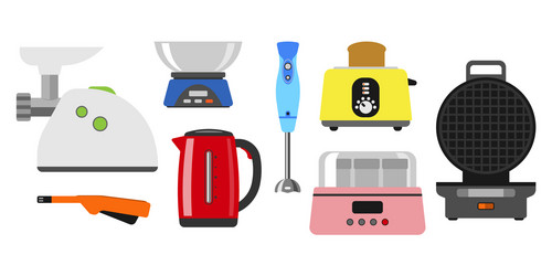 Cookware and kitchen utensils on shelf realistic Vector Image