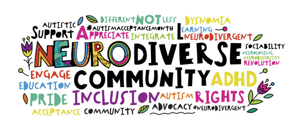 Neurodiversity word cloud equal opportunities Vector Image