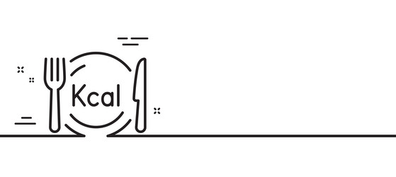 Calories line icon diet kcal sign Royalty Free Vector Image