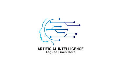 Virtual vision logo artificial intelligence Vector Image