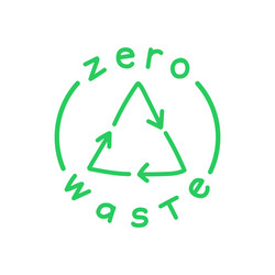 Zero waste text in recycling circle Royalty Free Vector