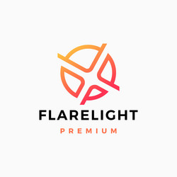 Flare light logo round icon Royalty Free Vector Image