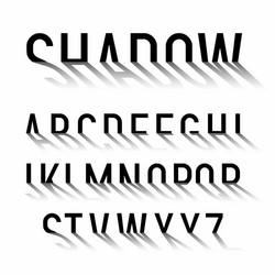 Cast shadow font alphabet letters and numbers Vector Image