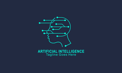 Virtual vision logo artificial intelligence Vector Image
