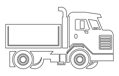Heavy truck trailer outline Royalty Free Vector Image