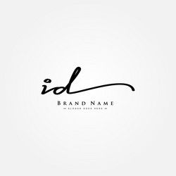 Initial letter id logo - handwritten signature Vector Image
