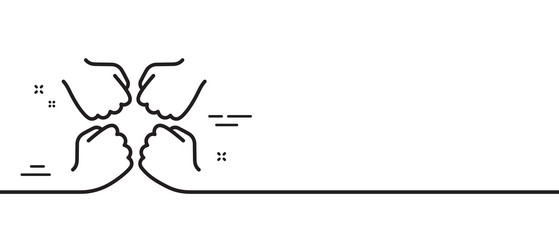 Squad line icon team work sign Royalty Free Vector Image