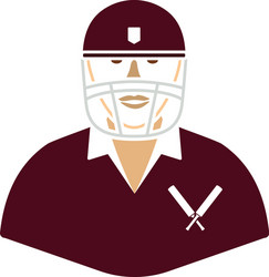 Retro cricket icon Royalty Free Vector Image - VectorStock