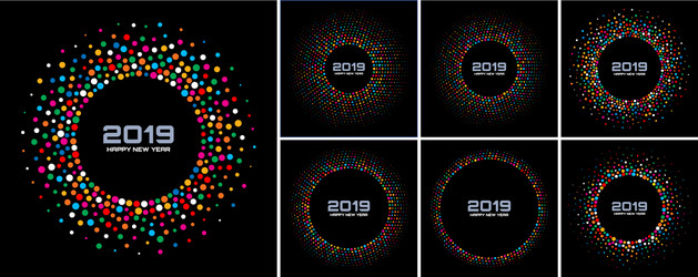 Happy new year 2019 card with gold glitter Vector Image