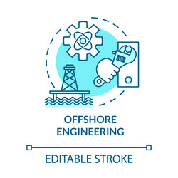 Offshore engineering blue concept icon oil rig Vector Image