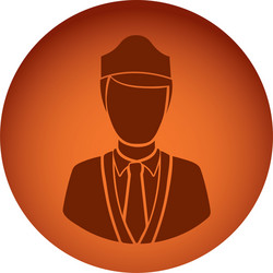 Figure emblem guard person icon Royalty Free Vector Image