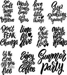 Set inspirational and motivational lettering Vector Image