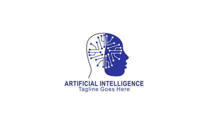 Virtual vision logo artificial intelligence Vector Image