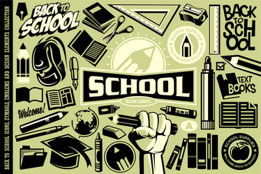 Back to school vintage sign design Royalty Free Vector Image