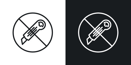 Do not cut icon set ban cutter logo symbol Vector Image