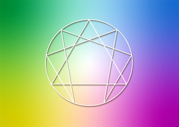 Enneagram icon sacred geometry white diagram Vector Image