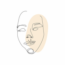 Face line art painting sketch with Royalty Free Vector Image