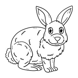 Baby rabbit isolated coloring page for kids Vector Image