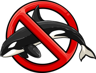 Orca underwater killer whale sign logo emblem Vector Image