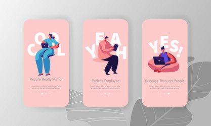 Job search candidate concept characters laptop Vector Image