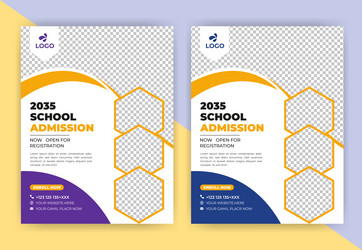 School admission flyer design kids education Vector Image