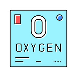 Oxygen chemical element color icon Royalty Free Vector Image
