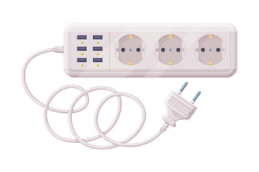 Extension cord or power extender with plug Vector Image