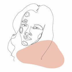 Face line art painting sketch with Royalty Free Vector Image