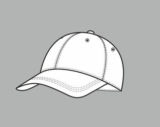 Open top baseball cap front side back Royalty Free Vector