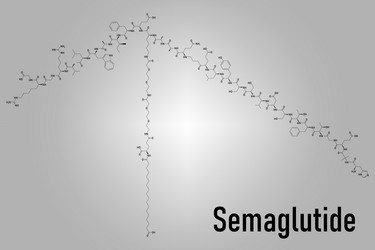 Semaglutide molecule skeletal formula Royalty Free Vector