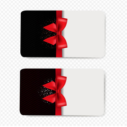 Two gift cards set isolated transparent background