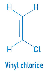 Vinyl chloride pvc chemical structure Royalty Free Vector
