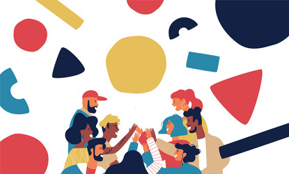 Cartoon guys five best friends student Royalty Free Vector