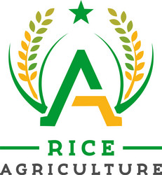 Rice farming logo design Royalty Free Vector Image
