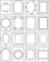 Pack borders coloring pages Royalty Free Vector Image
